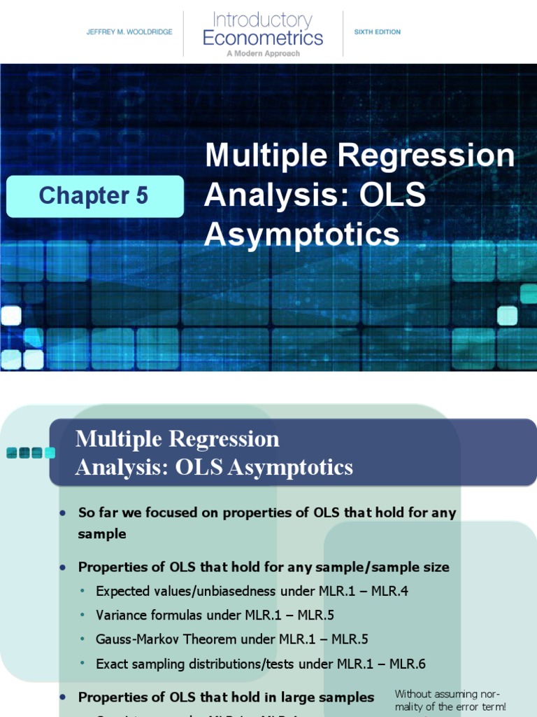 CH 05 Wooldridge 6e PPT Updated | PDF | Ordinary Least Squares | Estimator