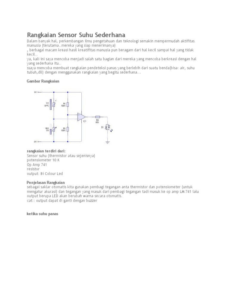Rangkaian Sensor Suhu Sederhana | PDF
