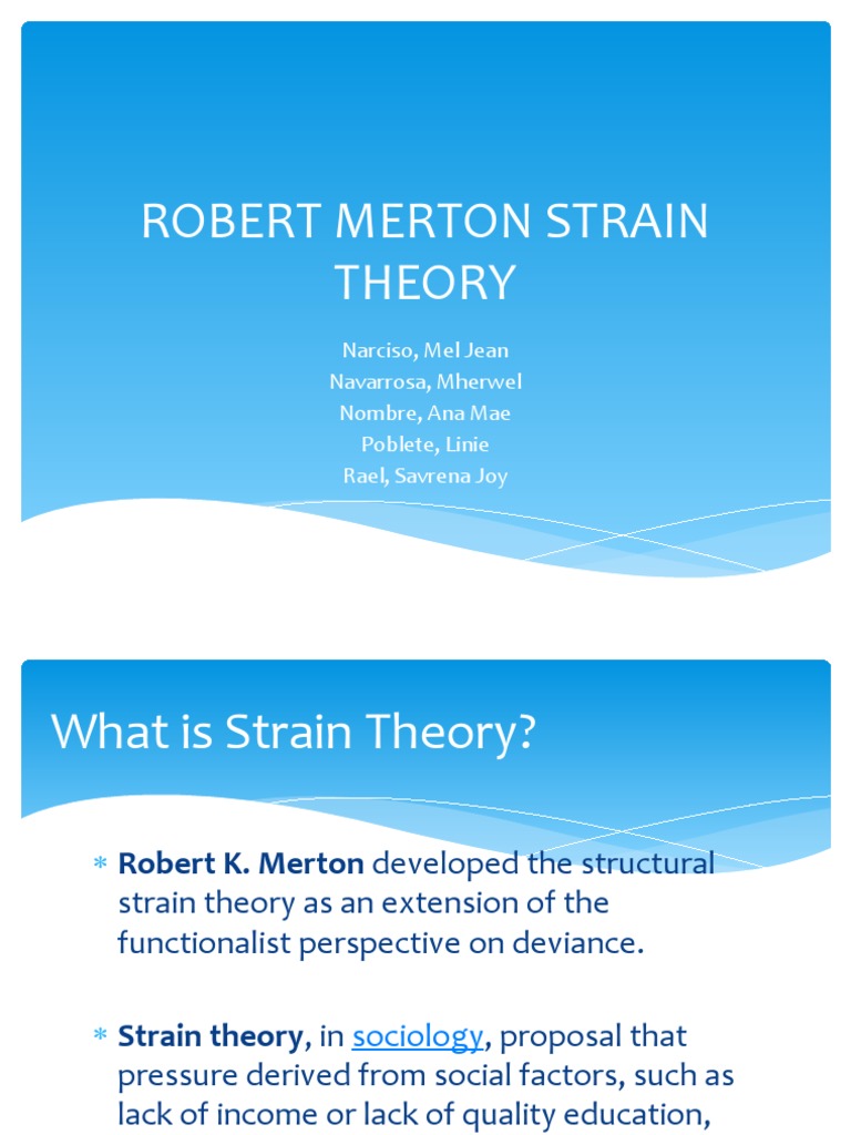 Merton's Strain Theory Explained | PDF | Politics | Social Science