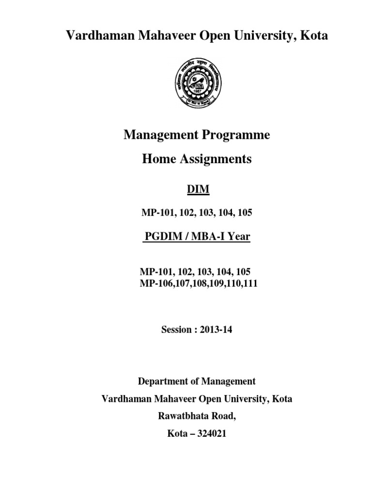 MBA 1st Year Program Home Assignments | PDF | Marketing | Economics