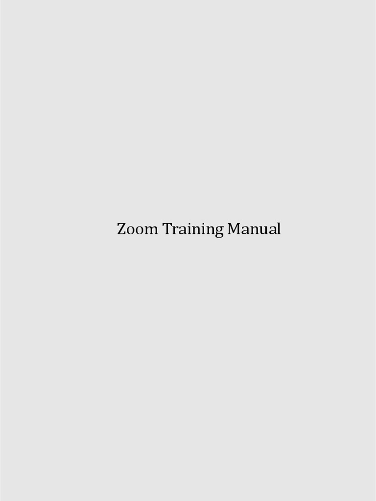 Zoom Training Manual | PDF | Web Conferencing | Online And Offline