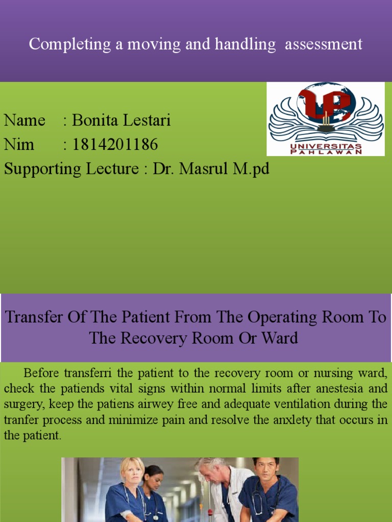 Completing A Moving and Handling Assessment Bonita | PDF | Wellness ...