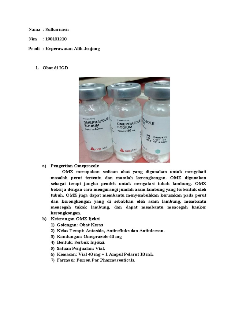 Dosis dan Penggunaan Injeksi Omeprazole | PDF | Pengembangan Diri ...