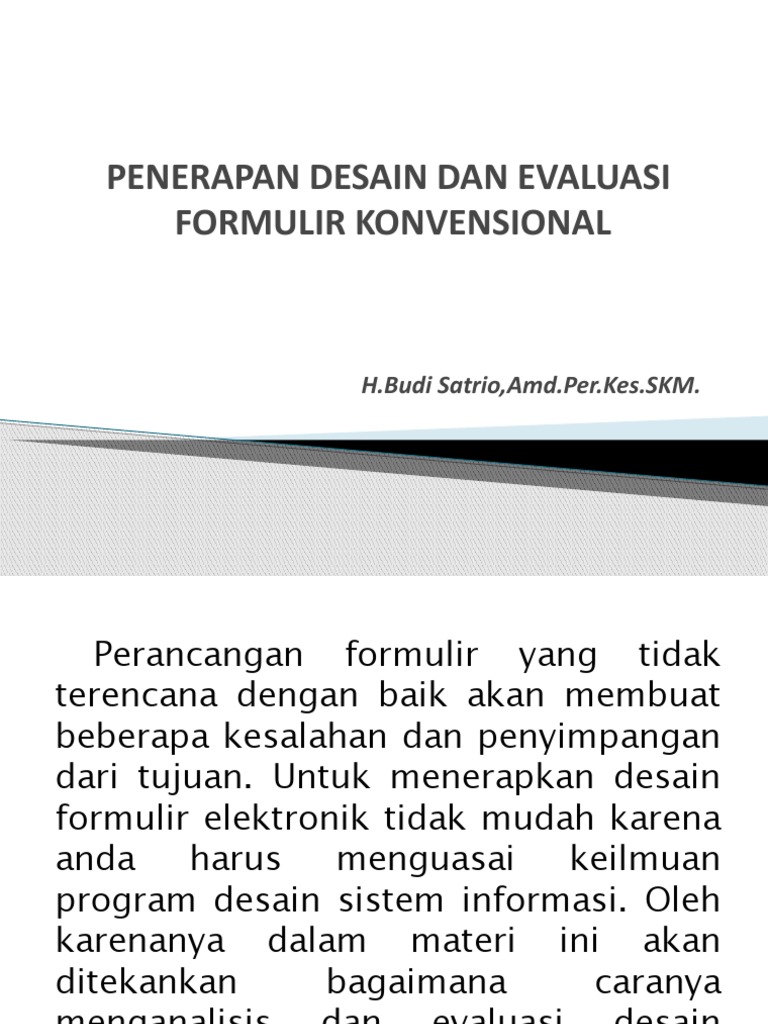 Evaluasi Desain Formulir Konvensional | PDF
