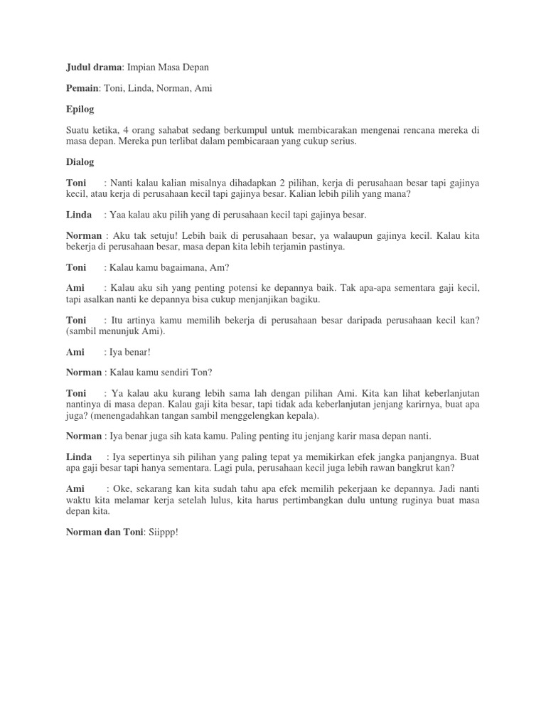 Naskah Drama Singkat 1 Babak | PDF