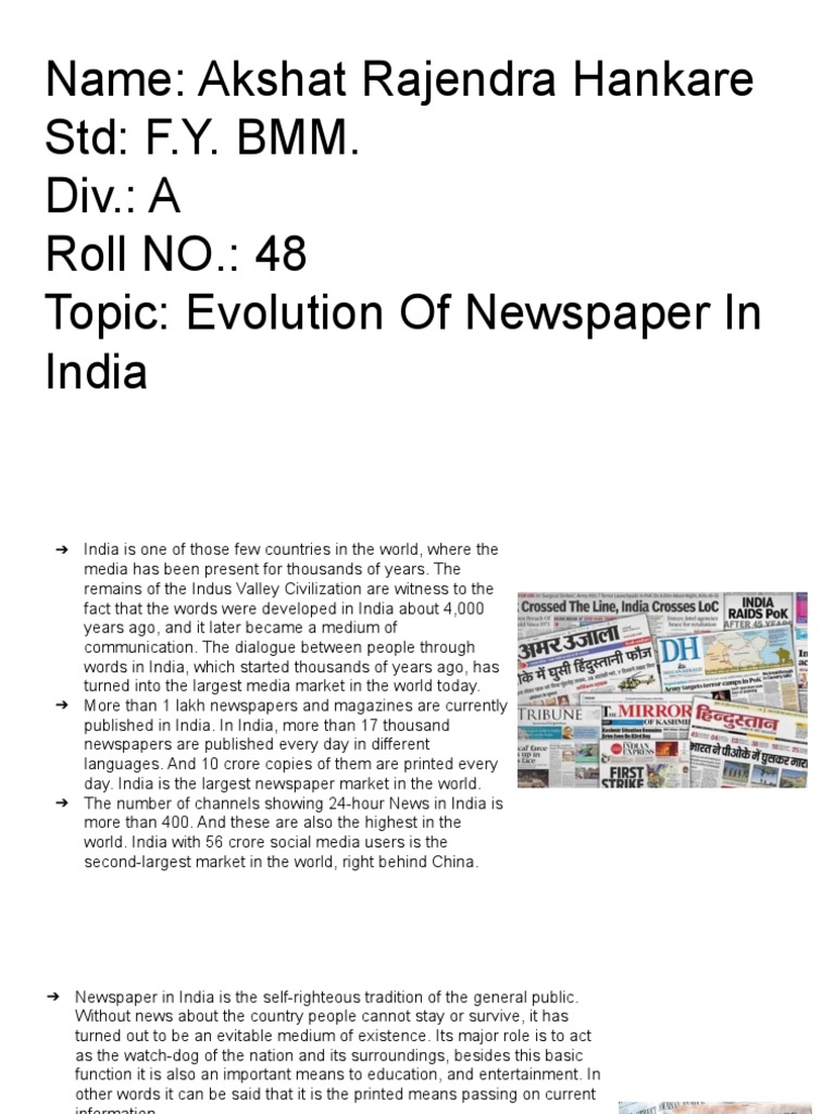 Name: Akshat Rajendra Hankare STD: F.Y. BMM. Div.: A Roll NO.: 48 Topic ...