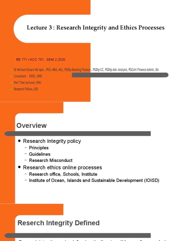 Research Integrity and Ethics Overview | PDF | Plagiarism | Integrity