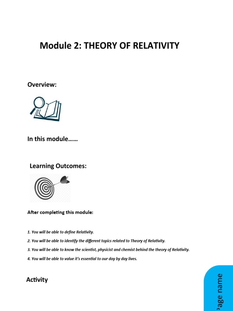 Module 2: Theory of Relativity: Overview | PDF | Modern Physics ...