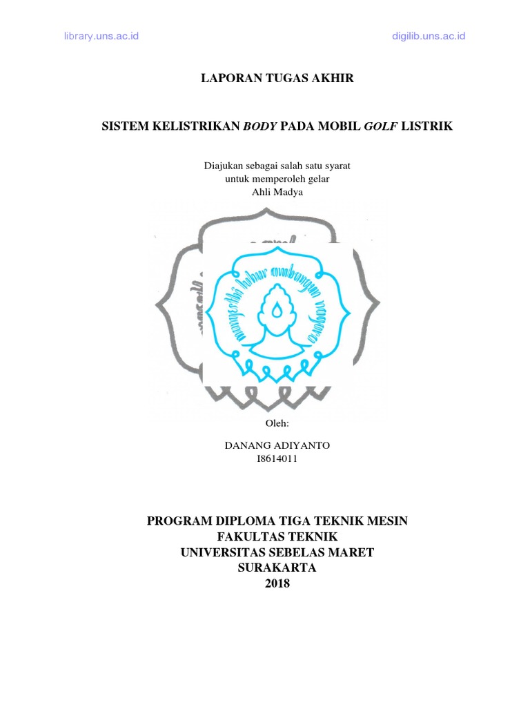 Laporan Tugas Akhir: Library - Uns.ac - Id Digilib - Uns.ac - Id | PDF