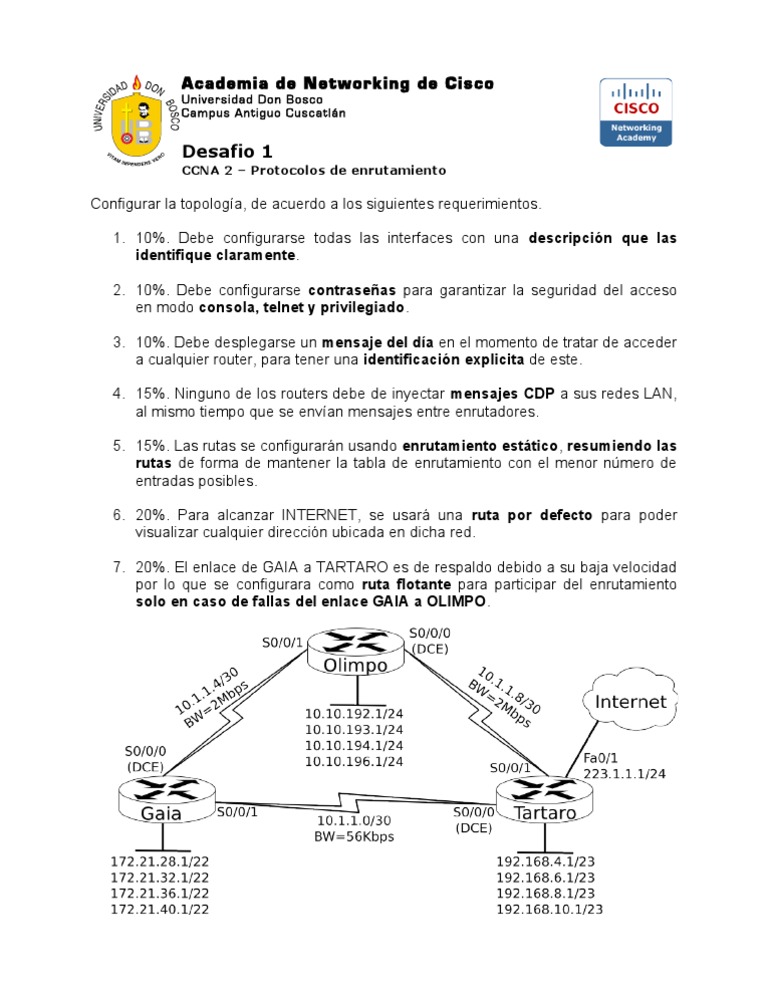 Configuración CCNA 2: Enrutamiento Básico | PDF