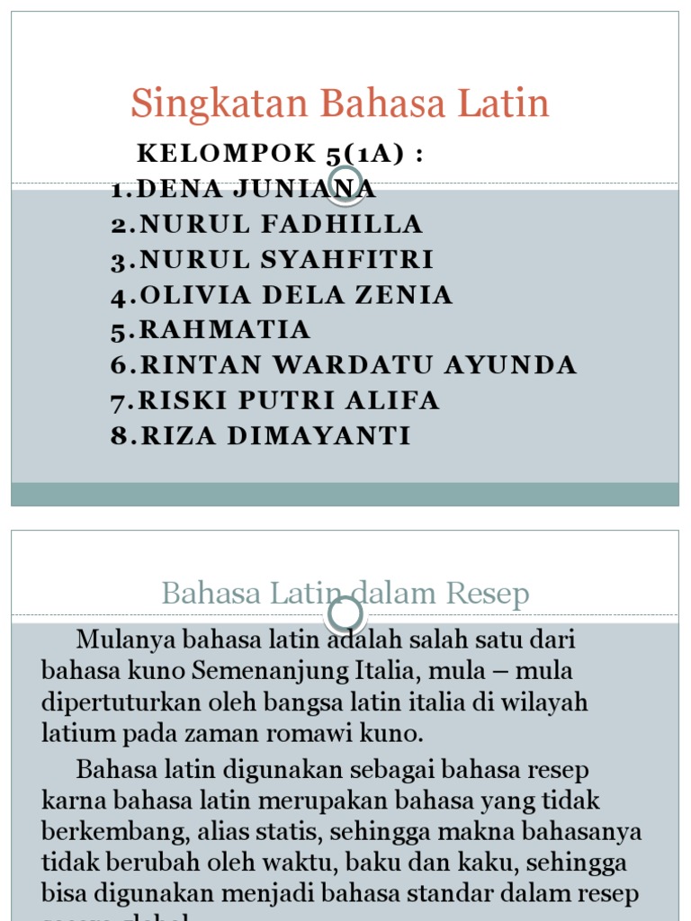 Singkatan Bahasa Latin | PDF