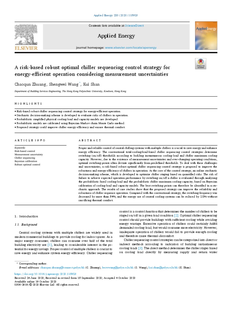 A Risk-Based Robust Optimal Chiller Sequencing Control Strategy For ...