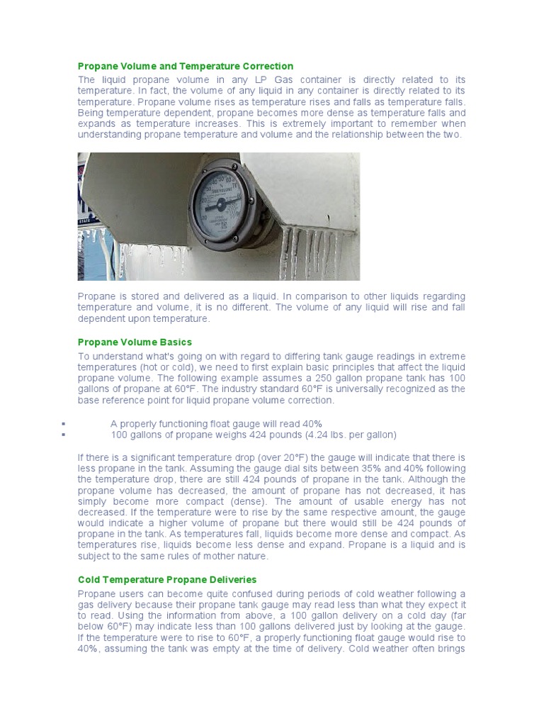 Propane Volume and Temperature Correction | PDF | Propane | Oil Refinery