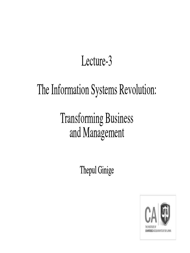 Lecture-1 - The Information Systems Revolution | PDF | Information ...