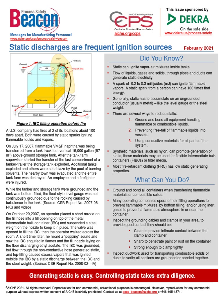 CCPS Process Safety Beacon 2021-02 | PDF | Chemistry | Materials