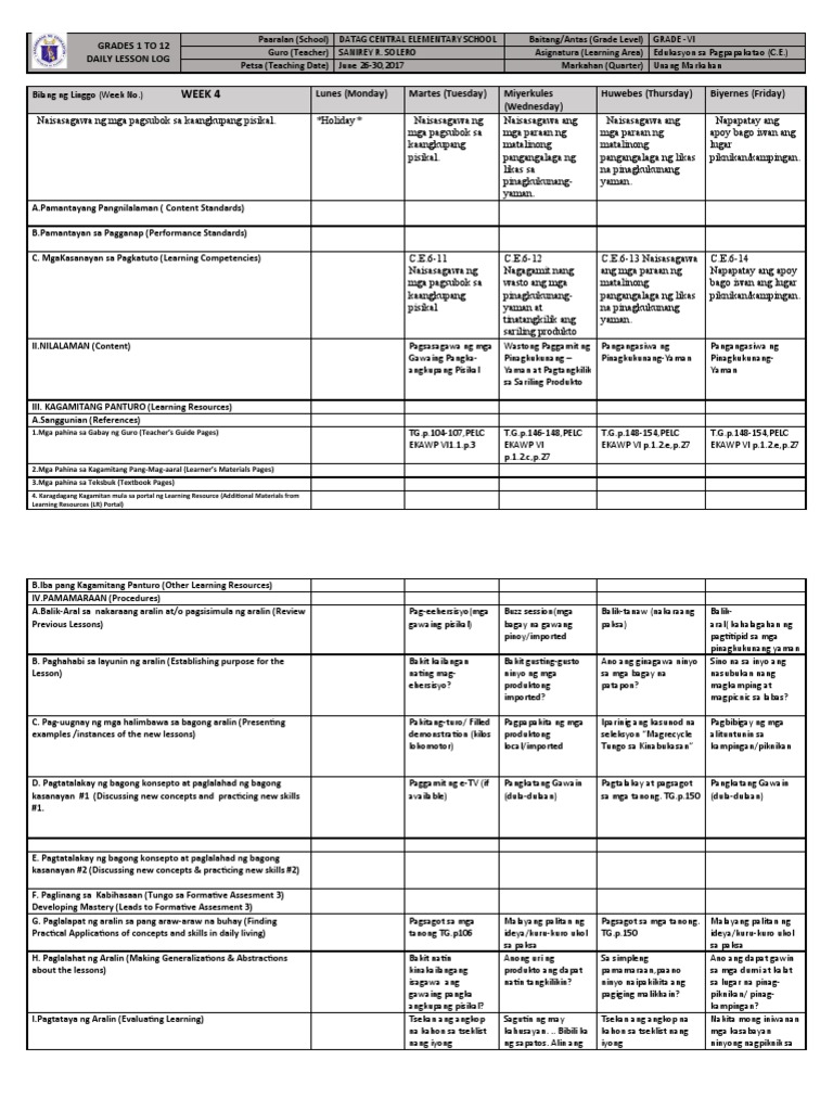 Esp 6 - Q1 - Week4 | PDF