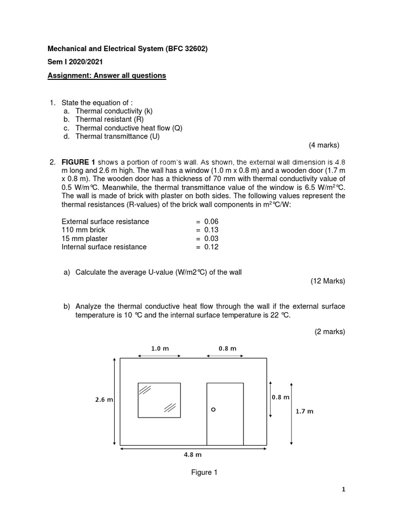 Mechanical and Electrical System (BFC 32602) Sem I 2020/2021 Assignment ...