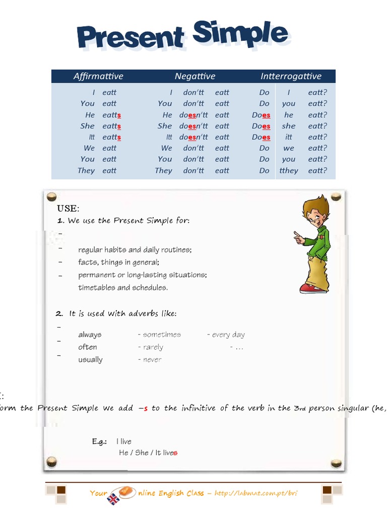 Taller Present Simple Ingles | PDF | Syntactic Relationships | Linguistics