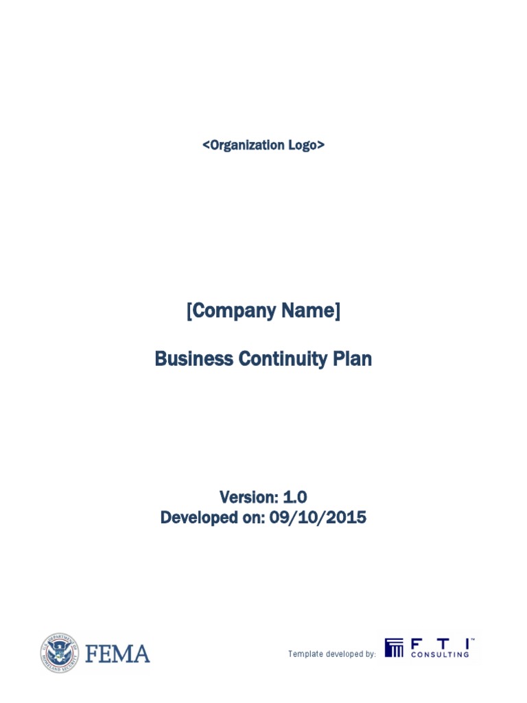 FEMA Small Business Continuity Plan Template | PDF | Emergency ...