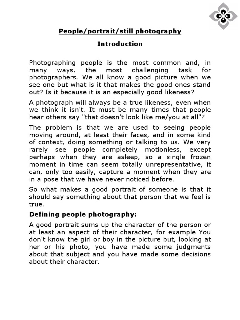 M18 (Potrait Photography) Academic Script | PDF | Portrait Photography ...