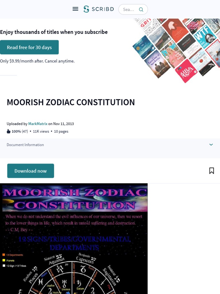 MOORISH ZODIAC CONSTITUTION - Natural and Legal Rights - Human Rights ...