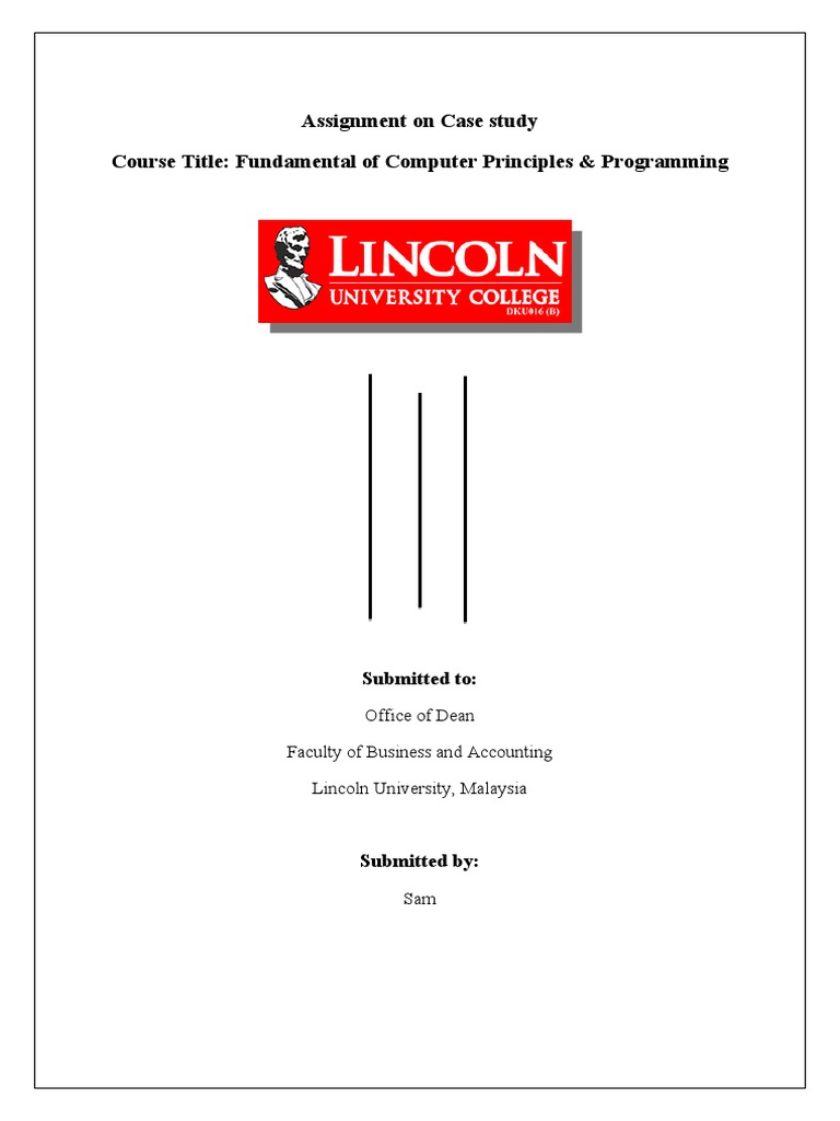 Assignment On Case Study Course Title: Fundamental of Computer Principles & Programming | PDF ...