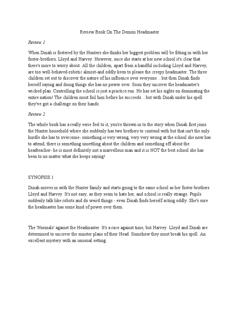 Review Book The Demon Headmaster | PDF | Wellness