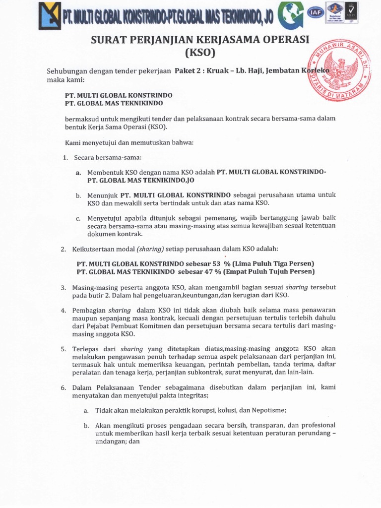 Perjanjian Kso | PDF