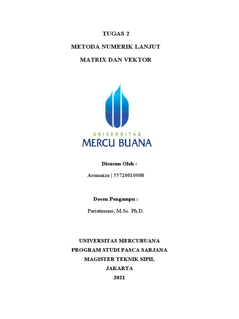 Metoda Numerik Lanjut - Tugas 2 | PDF | Teaching Methods & Materials
