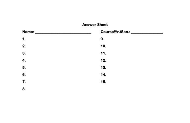 Answer-Sheet Act 1 and 2 | PDF