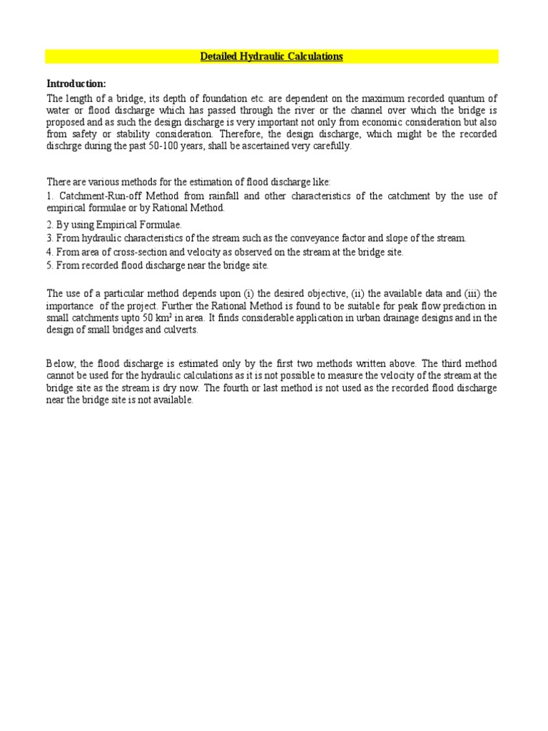 Hydrology Report of Construction of HL RCC Bridge at MANGALPUR TO ...