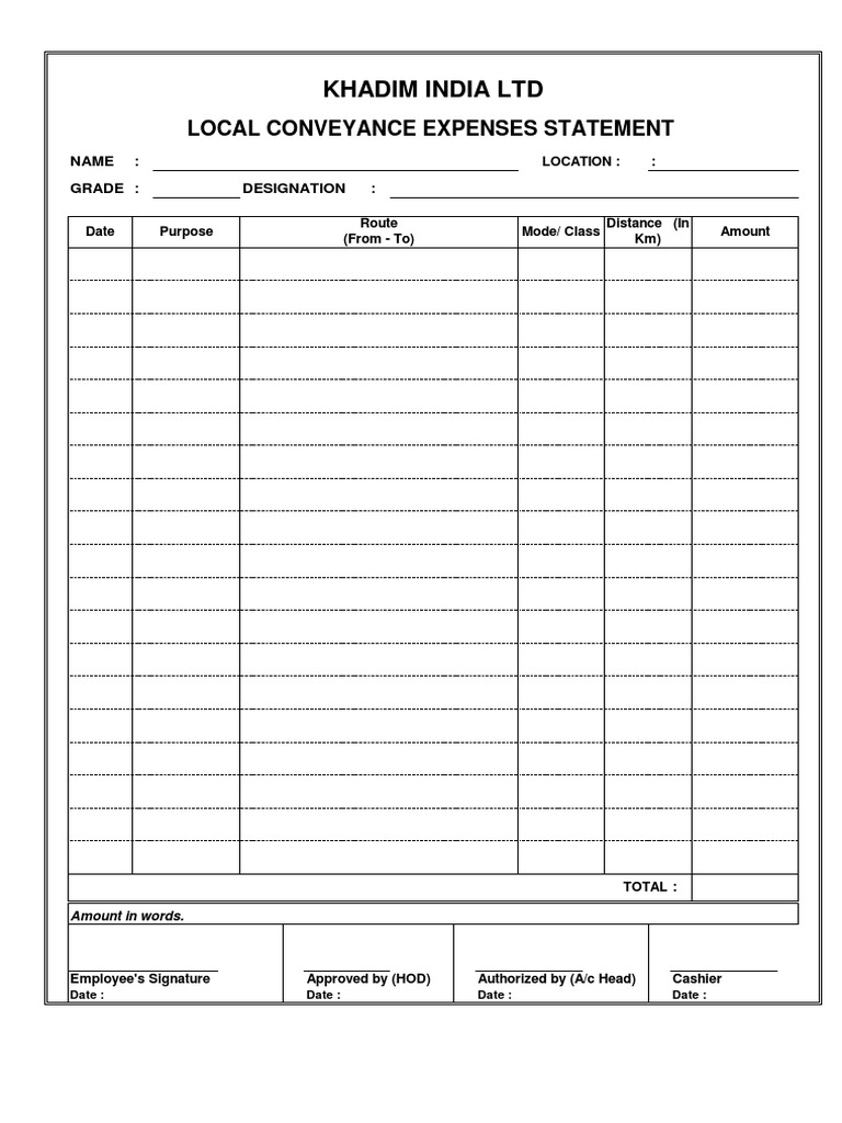 Local Conveyance Reimbursement | PDF