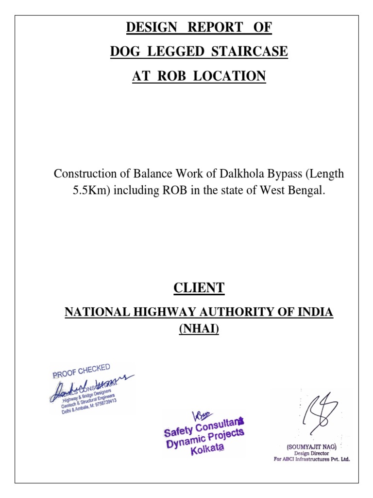 DESIGN DOCUMENT OF STAIRCASE - Signed | PDF | Stairs | Beam (Structure)