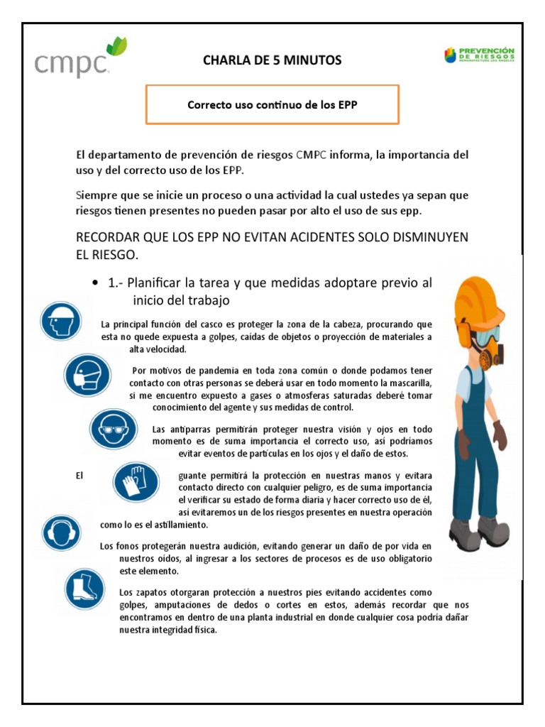 FORMATO CHARLAS Uso Correcto de EPP | PDF