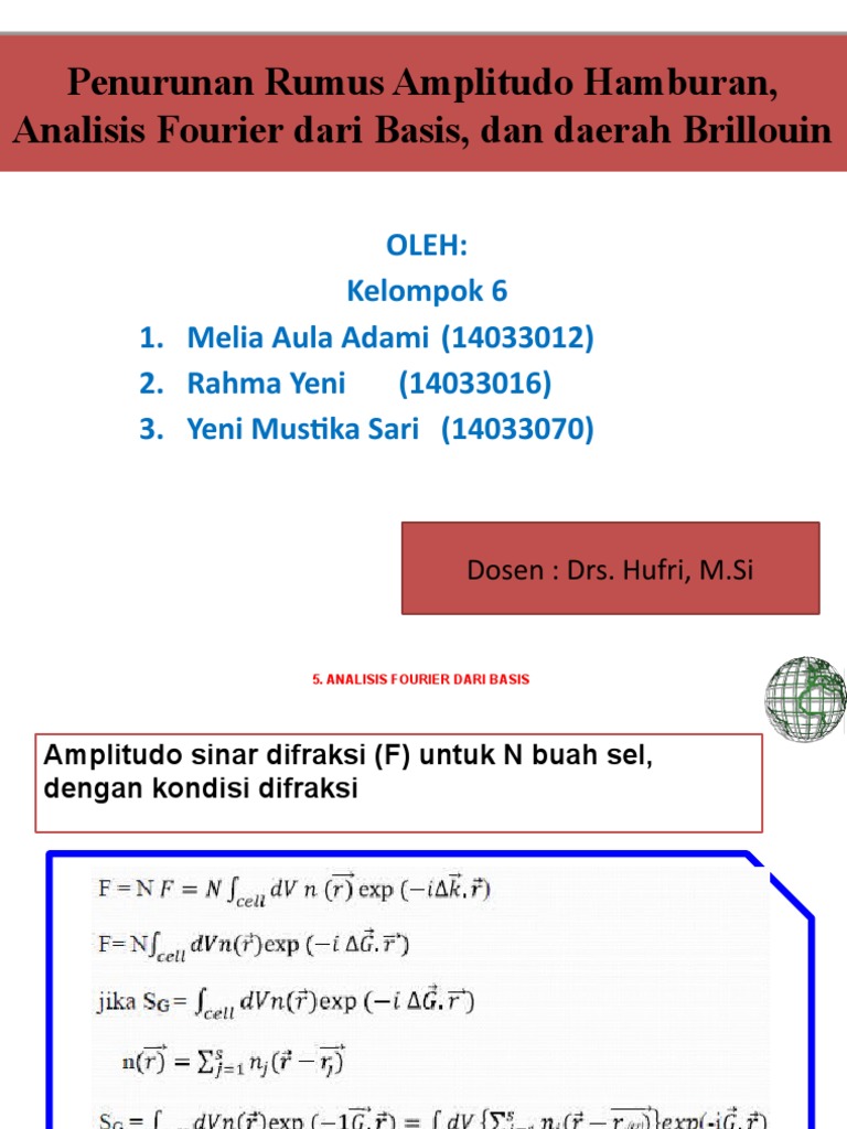 PPT Kelompok 6 - Penurunan Rumus Amplitudo - Analisis Fourier - Daerah ...