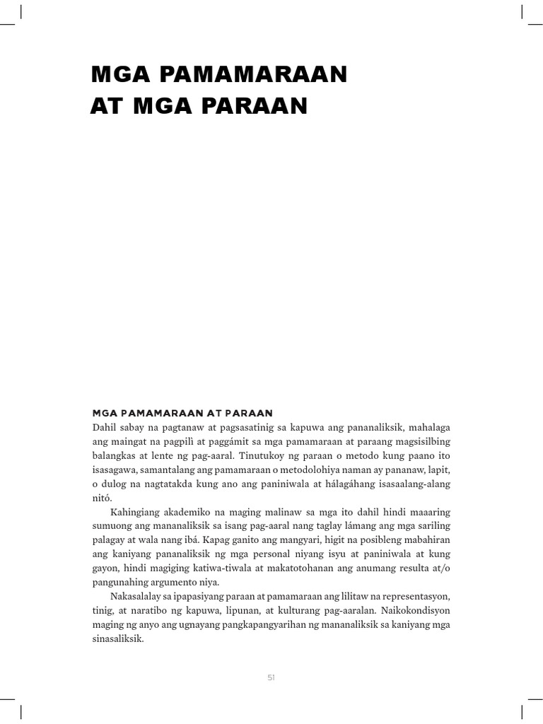 Mga Pamamaraan at Mga Paraan | PDF