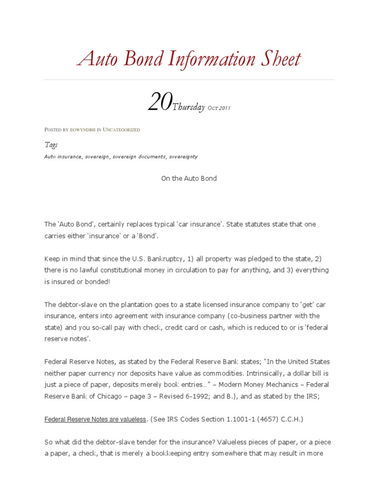 Understanding the Auto Bond Concept | PDF | Legal Tender | Money