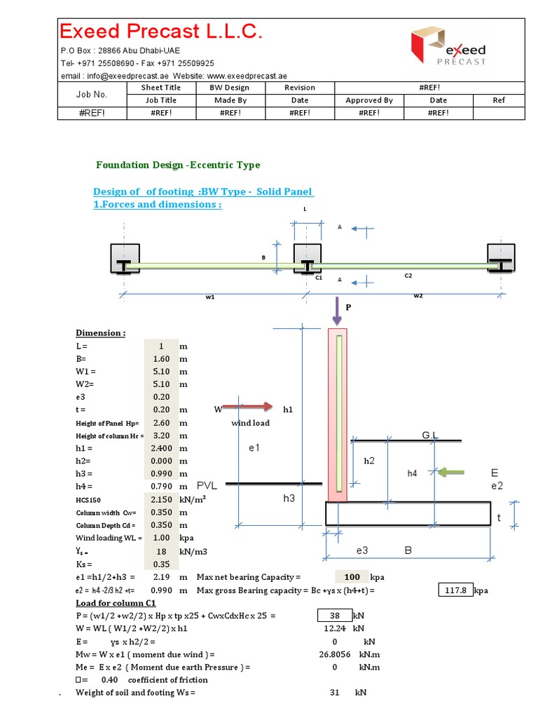 Eccentric and Centric Footing Design | PDF