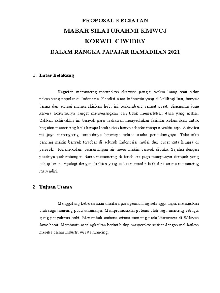 Proposal Lomba Mancing | PDF