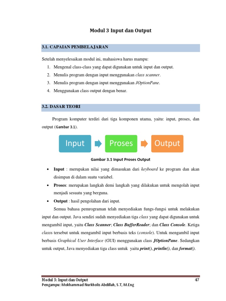 Modul 3 - Input Dan Output | PDF