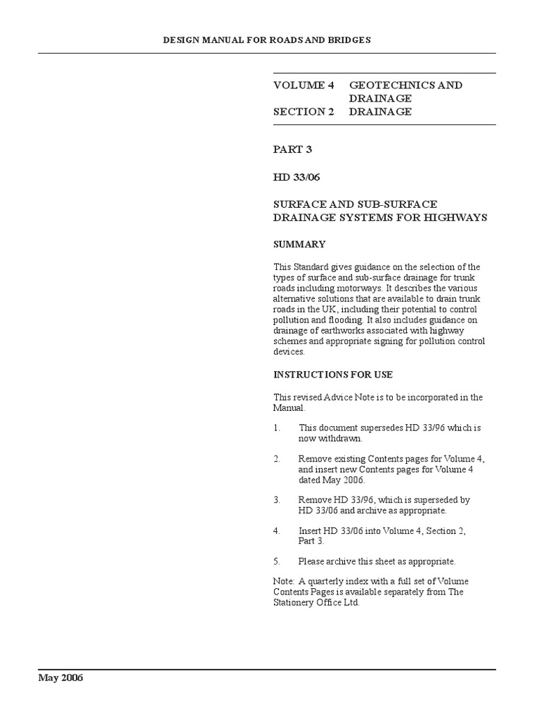 Geotechnics and Drainage Section 2 Drainage: Design Manual For Roads ...