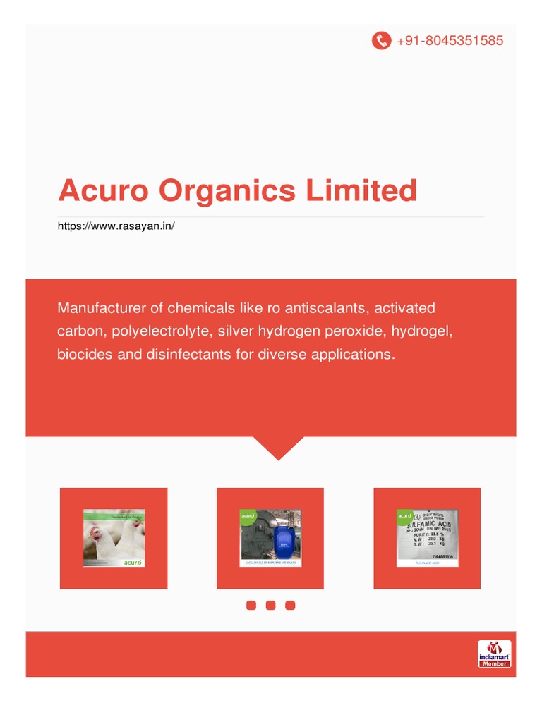 Acuro Organics Limited | Download Free PDF | Chlorine | Chemical Elements