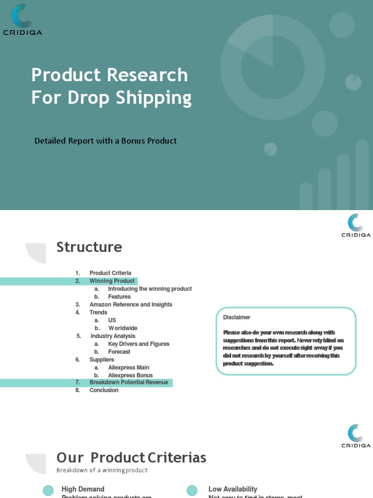 Dropship Product Research Report | PDF | Online Shopping | Business