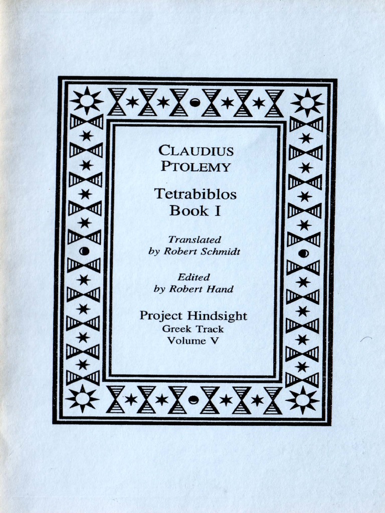Claudius Ptolemy - Tetrabiblos, Book I | PDF