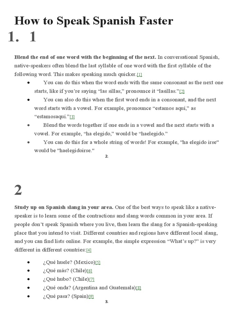 How To Speak Spanish Faster | PDF | Spanish Language | Syllable