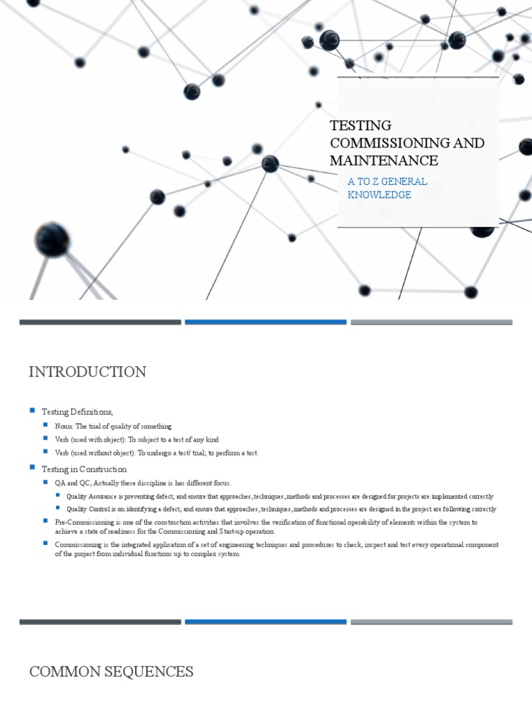 Testing and Commissioning in Construction | PDF | Quality Assurance ...