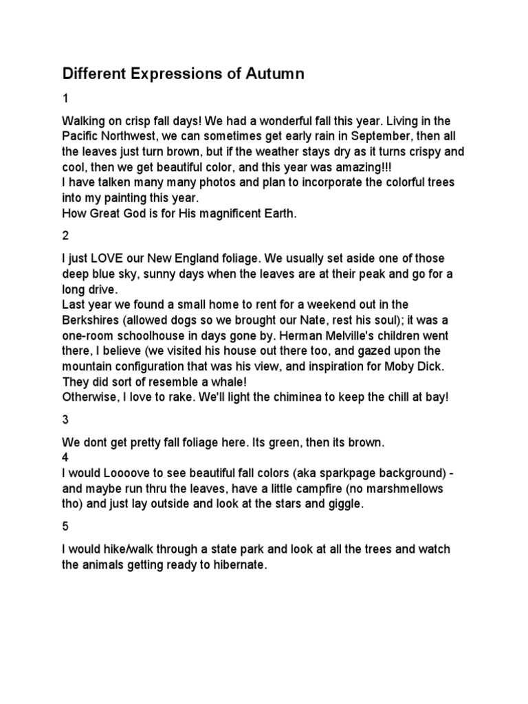 Autumn Day Description | PDF