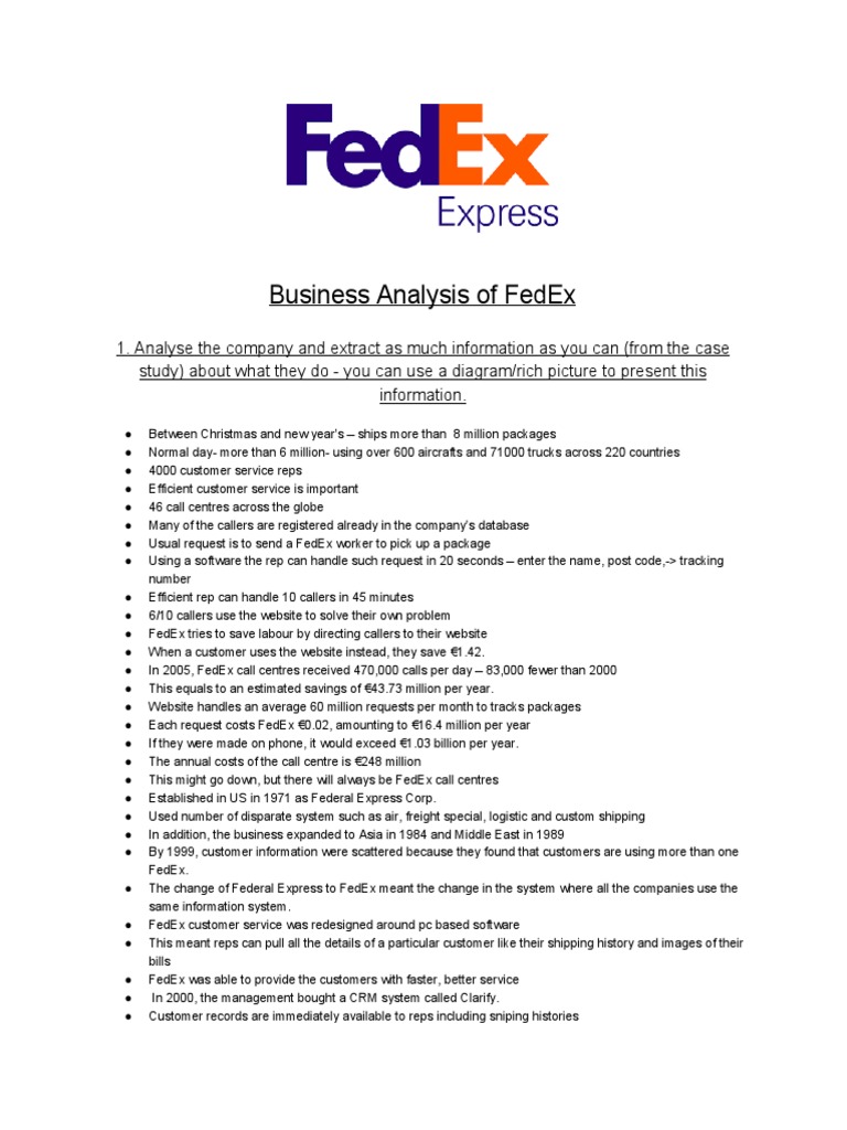 Unit 4 Fedex | PDF | Fed Ex | Customer Relationship Management