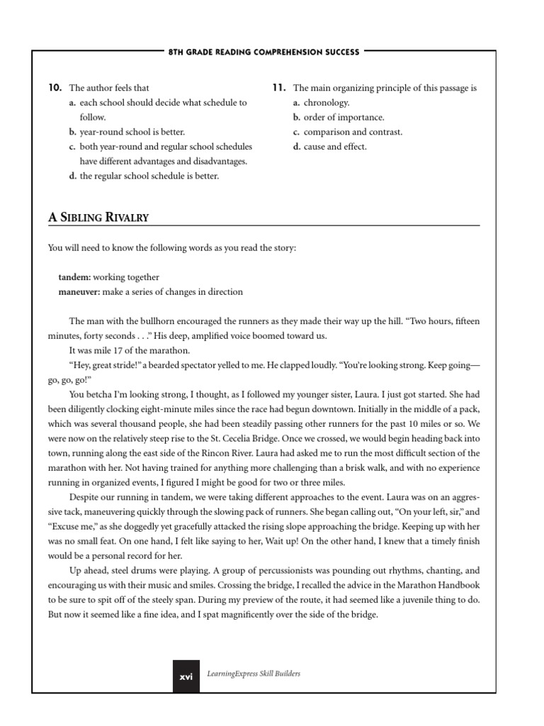 Grade 8 English Reading Comprehension 16 | PDF