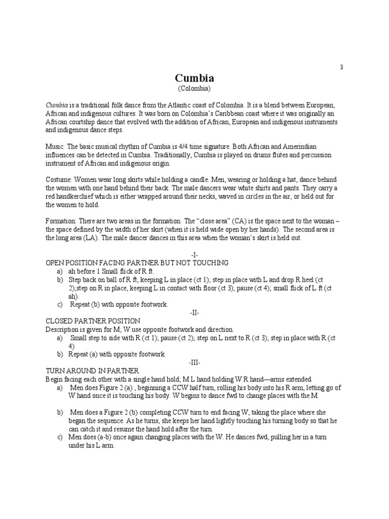 Cumbia Dance: History and Steps | PDF | Dances | Colombia